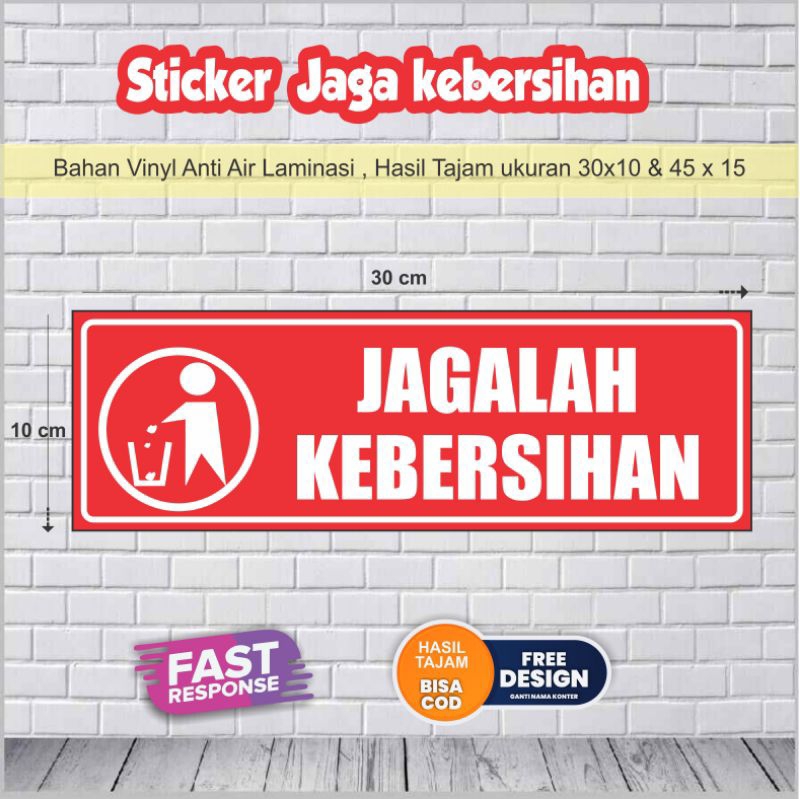 Jual Sticker jagalah kebersihan vinyl Anti air | Shopee Indonesia