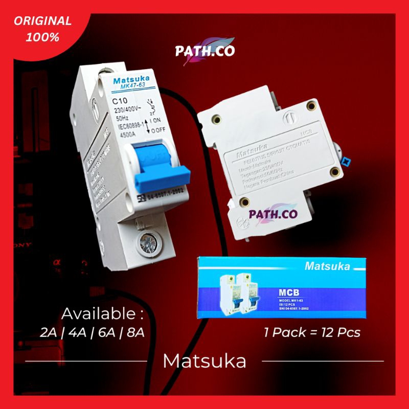Jual MCB Matsuka 2A 4A 6A 10A 16A 20A 25A / Mini Circuit Breaker (2 / 4 / 6 / 10 / 16 / 20 / 25 ...