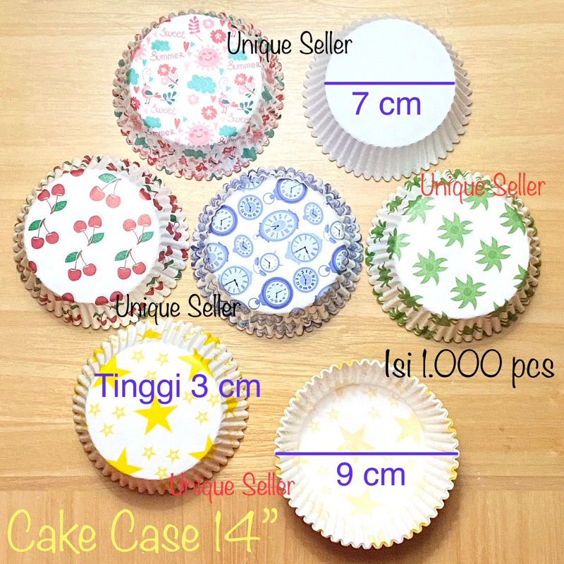 Jual [Isi1000] Paper Cup Cake Case 14” MOTIF FLORAL PUTIH POLOS Alas 7 ...