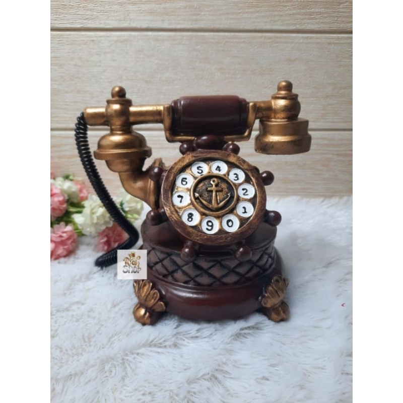 Jual Pajangan Vintage Retro Telepon Klasik Dekorasi Hiasan Meja Gaya ...