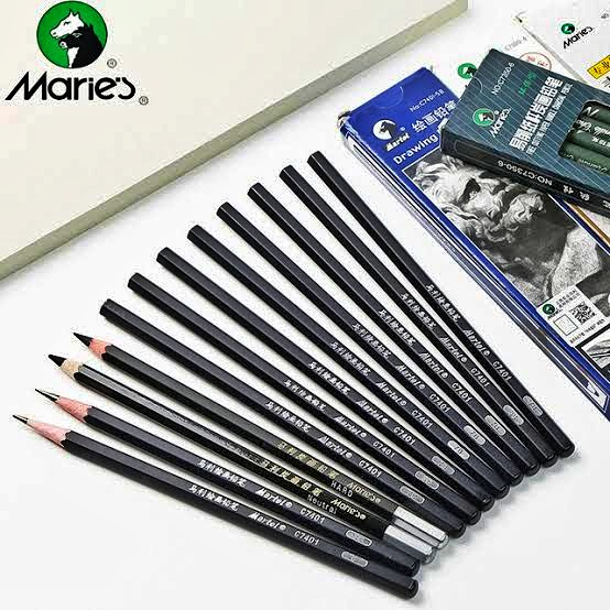 Jual Maries Drawing Pencil Set 12pcs - 2H-14B 1 Set Pensil Gambar | Shopee Indonesia