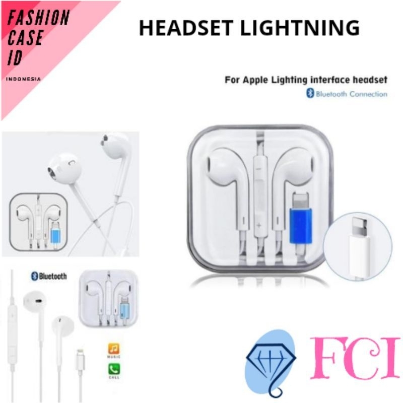 Jual Headset Apple Iphone Lightning / Earphone Stereo Free Kotak Mika ...