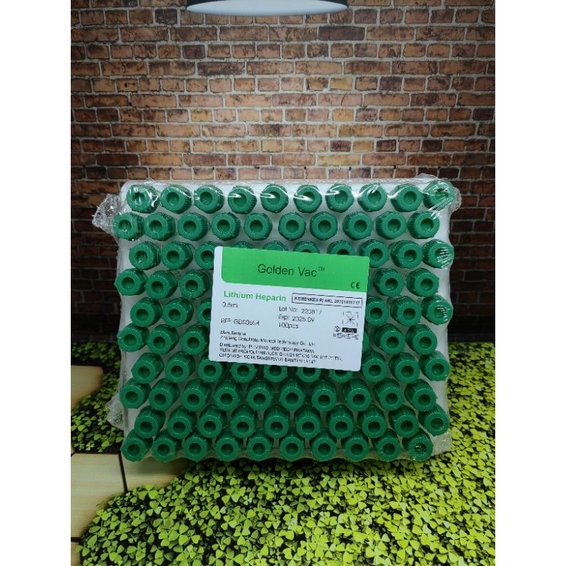 Jual Tube Hijau Lithium 0.5 ml Hep@rin 100 Pcs | Shopee Indonesia