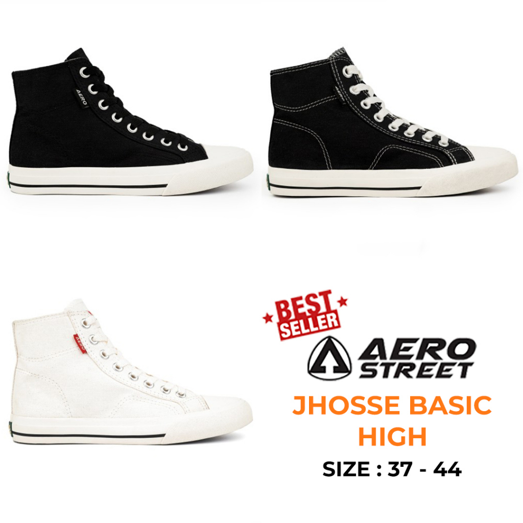 Jual Aerostreet 37-44 Jhosse Basic High Series Hitam Hitam Putih ...