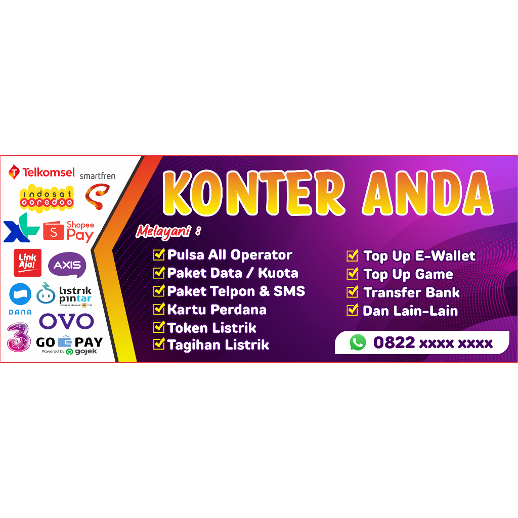 Jual Spanduk Banner Konter / Banner Spanduk Murah / Aksesoris Konter ...