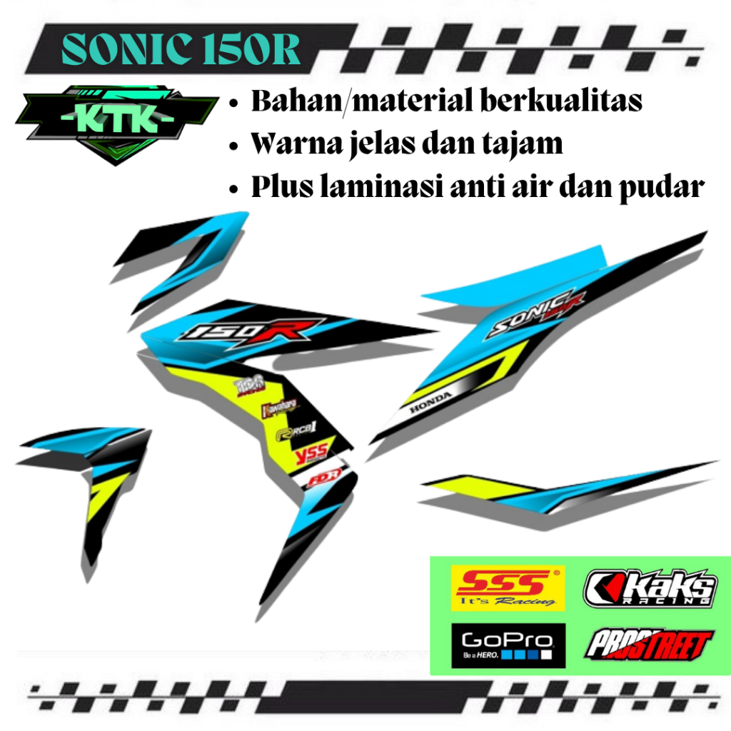 Jual Stiker Decal Sticker Striping Motor HONDA SONIC 150R KODE M489 ...