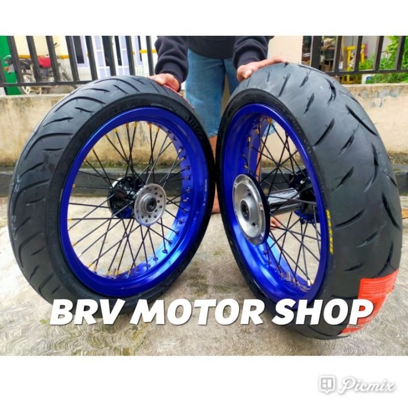 Jual Velg SuperMoto Super Moto Yamaha Wr155 300-350-17, Tromol ORI Ban Tubles | Shopee Indonesia