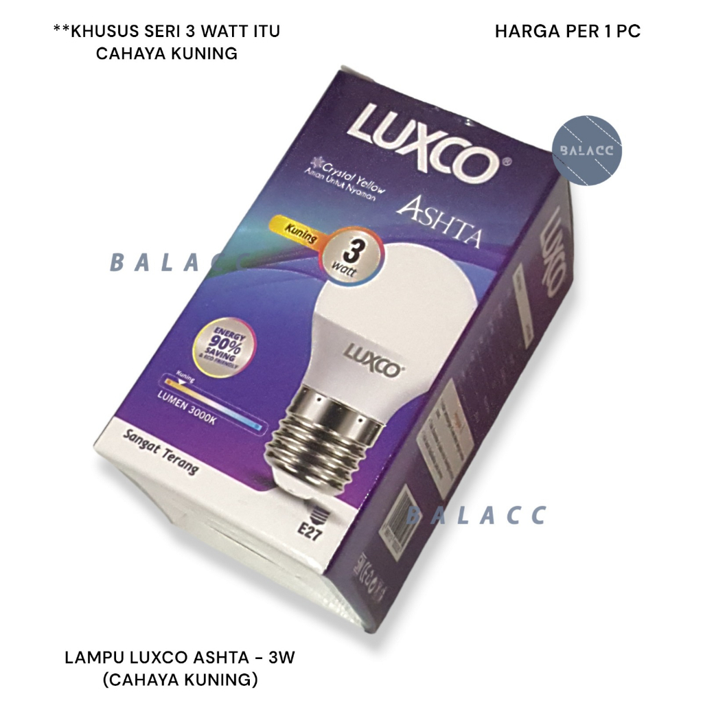 Jual LAMPU LED LUXCO ASHTA 3 WATT 3W KUNING/PUTIH | Shopee Indonesia