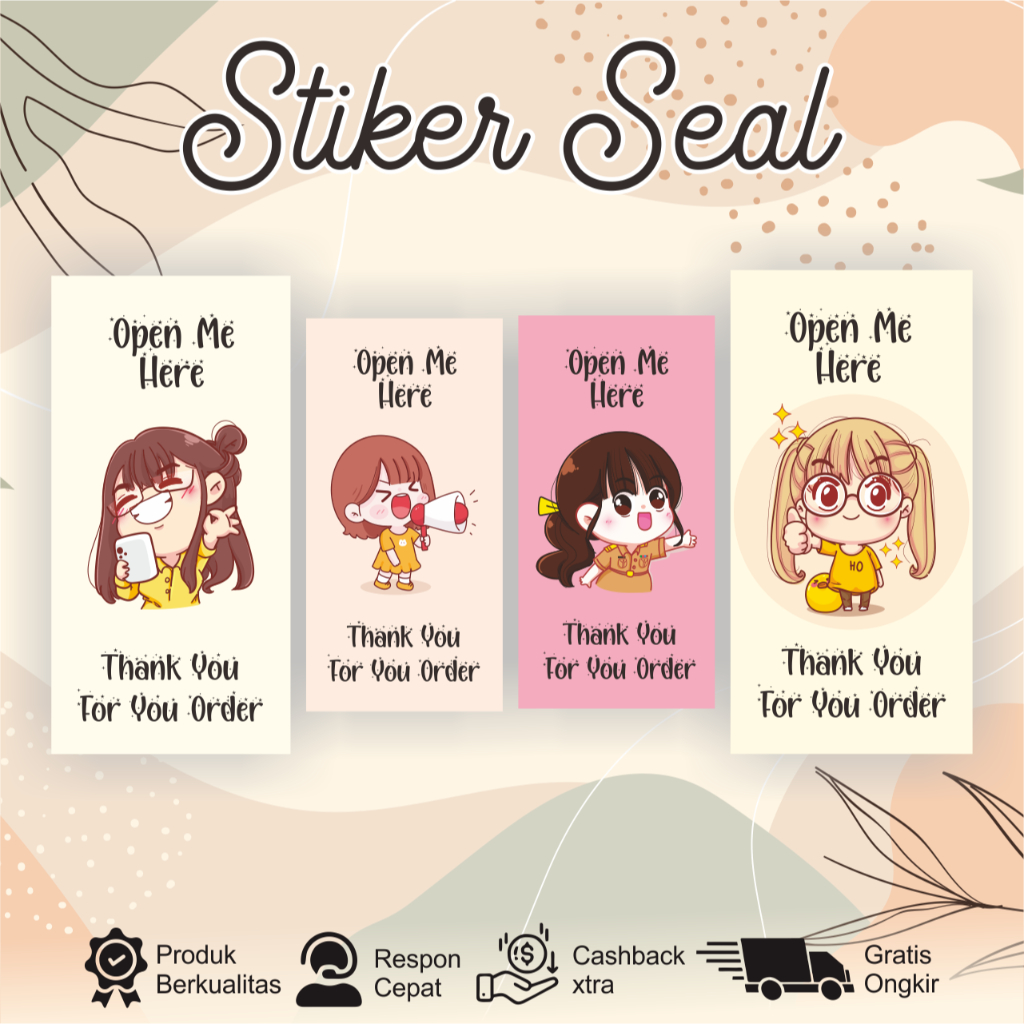 Jual Sticker seal packaging box / Sticker segel custom / Sticker ...