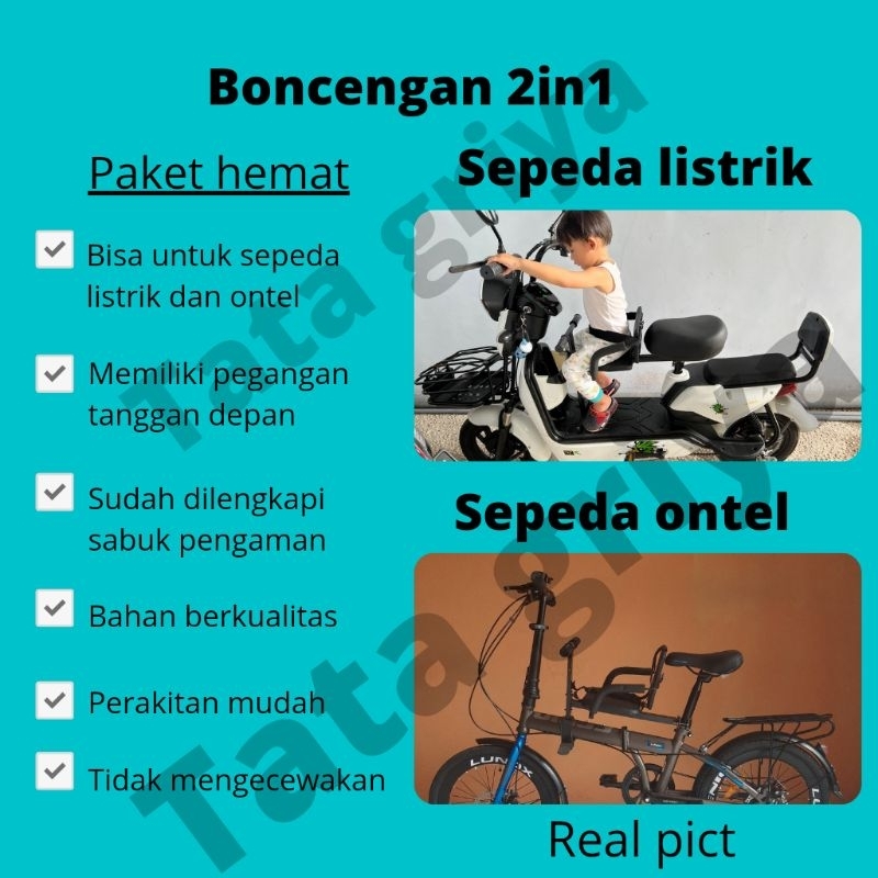 Jual boncengan anak sepeda listrik seli mtb minion bmx sayur boncengan ...