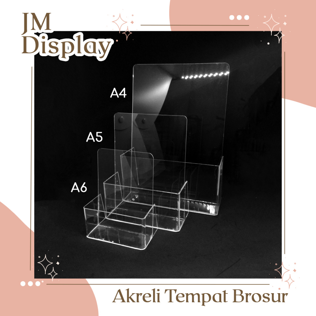 Jual Akrilik/Akreli Tempat Brosur/Rak Akreli Display Tempat Brosur Ukuran A4 A5 A6 | Shopee ...