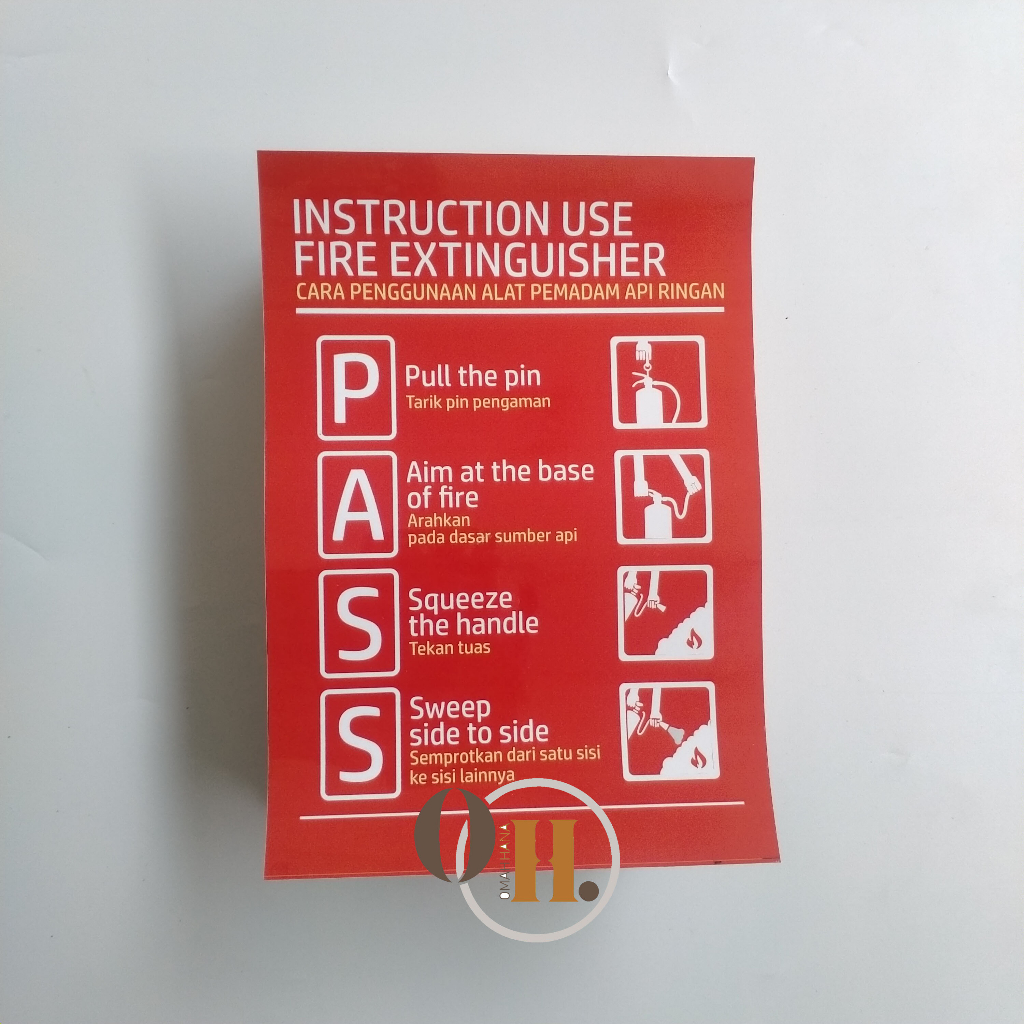 Jual Stiker Cara Penggunaan APAR - PASS - Stiker Instruction Use Fire ...
