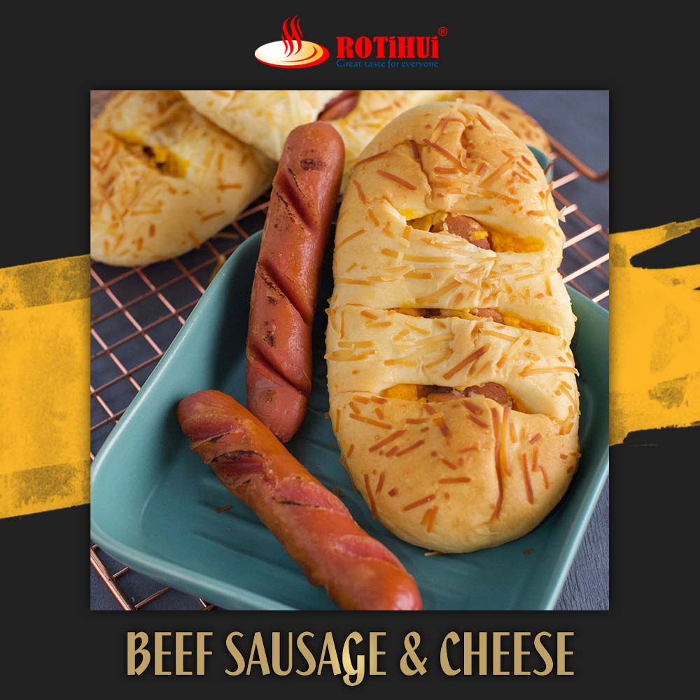 Jual BEEF SAUSAGE CHEESE ROTI SOSIS SAPI KEJU ROTIHUI khusus ojol ...