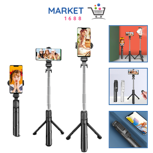 Jual Market1688 Tripod Bluetooth Selfie Stick Led Flash With Fill Light