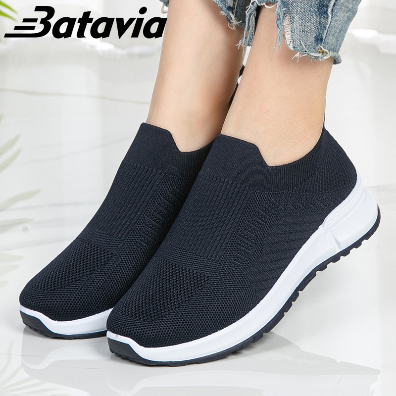 Jual Batavia fashion sepatu rajut wanita Sepatu olahraga wanita slip on ...