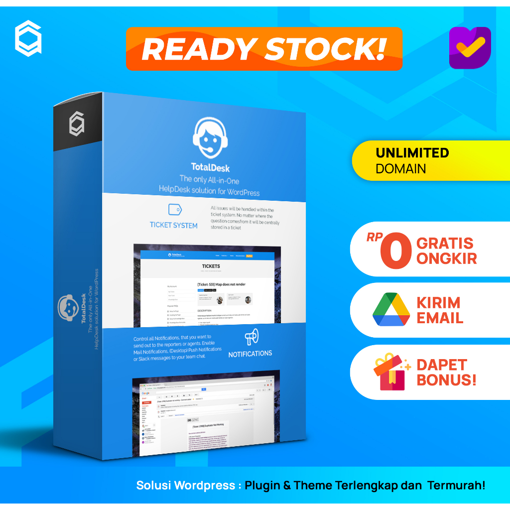 Jual TotalDesk Plugin Wordpress Helpdesk Live Chat Knowledge Base & Ticket System Unlimited ...