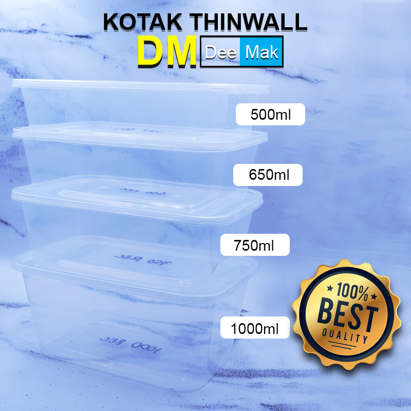 Jual Kotak Makan Plastik Thinwall 500ml 650ml 750ml 1000ml Model
