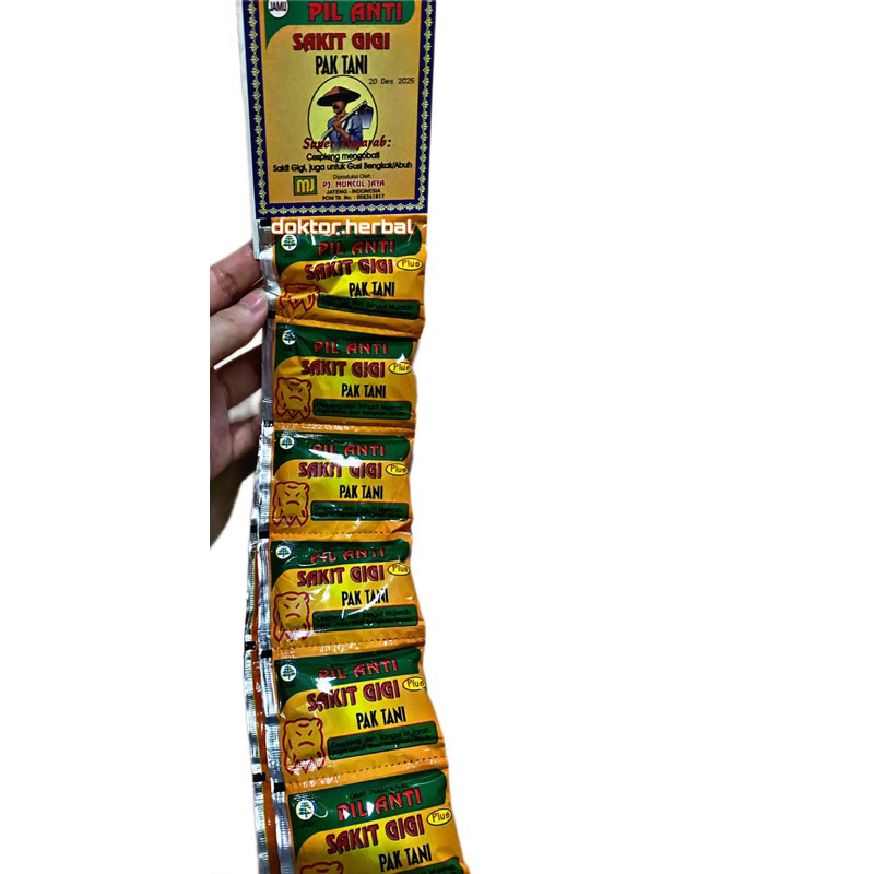 Jual Pil anti sakit gigi pak tani kuning 12 sachet | Shopee Indonesia