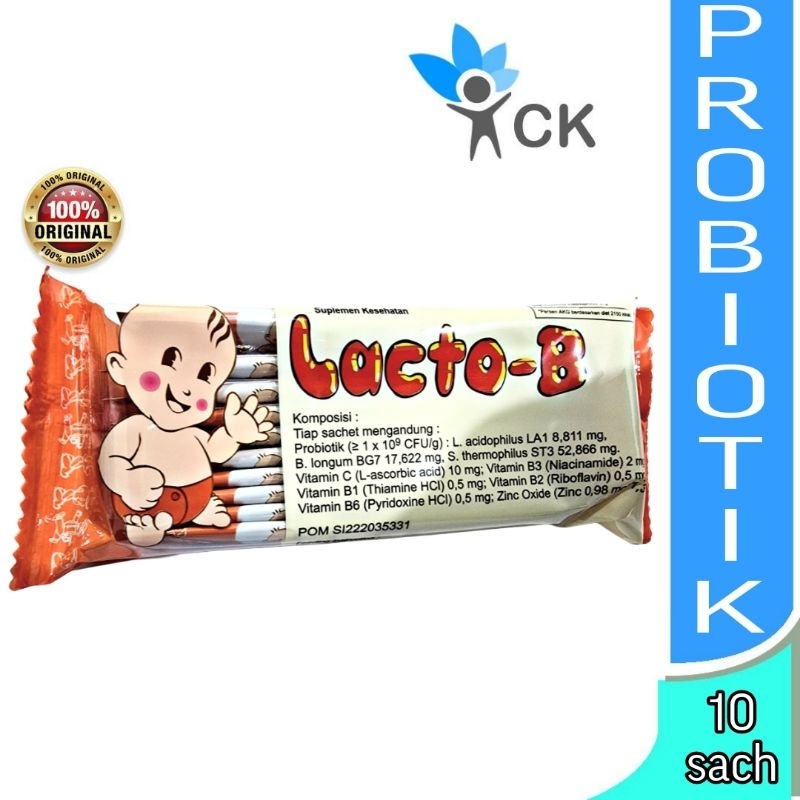 Jual LACTO B PACK ISI 10 SACHET suplemen untuk pencernaan bayi dan anak ...