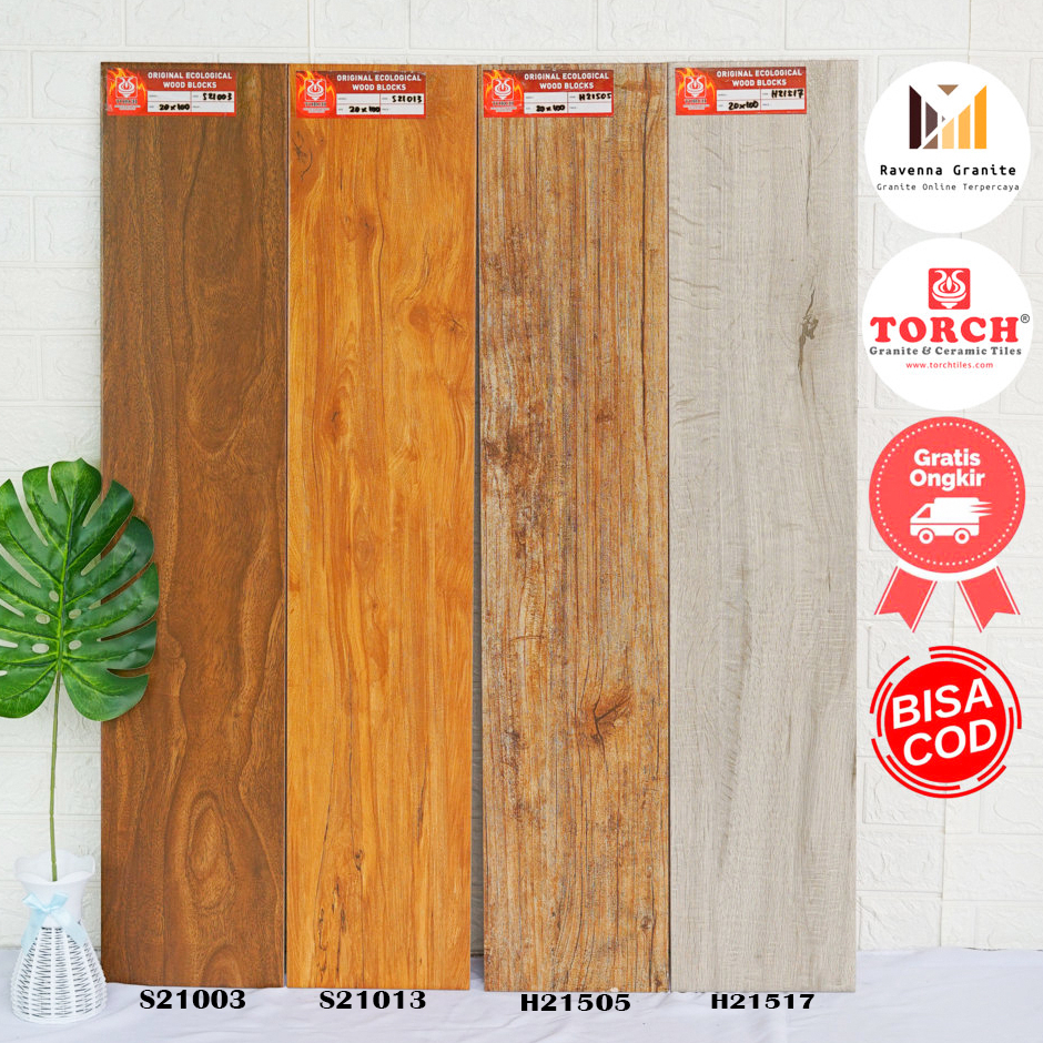 Jual Granit Lantai Motif Kayu Seri S Dan H 20x100 Torch Free Ongkir | Shopee Indonesia