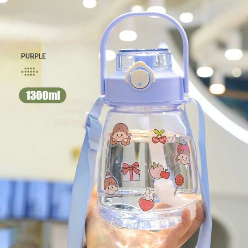 Jual Botol gemoy botol minum bening motivasi gemoy 1,3 Liter Botol ...