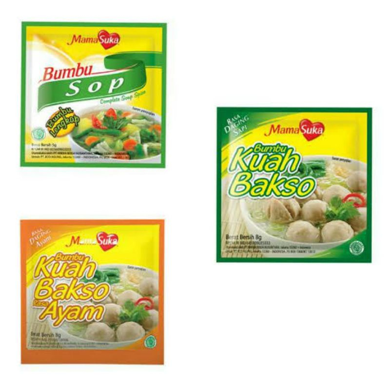 Jual Mama Suka Bumbu Kuah Baso Ayam Sop 8G 1 Renceng Isi 12 Sachet ...