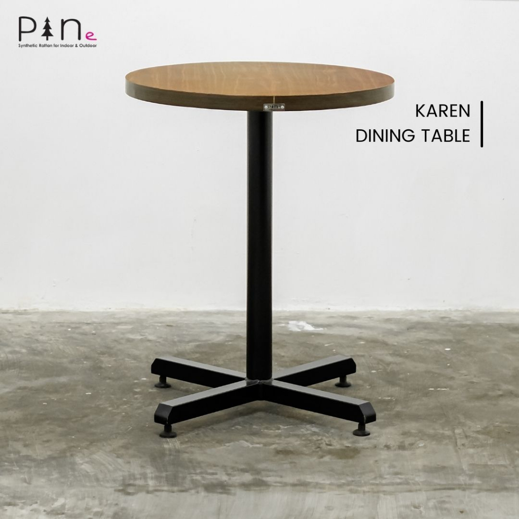Jual Meja Makan Bulat Minimalis Simple HPL Multiplek Kaki Besi - Karen ...