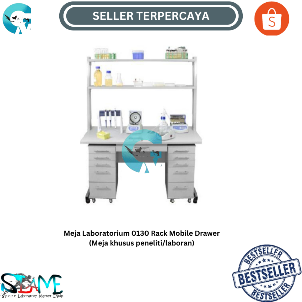 Jual Meja Laboratorium 0130 Rack Mobile Drawer (Meja khusus peneliti ...