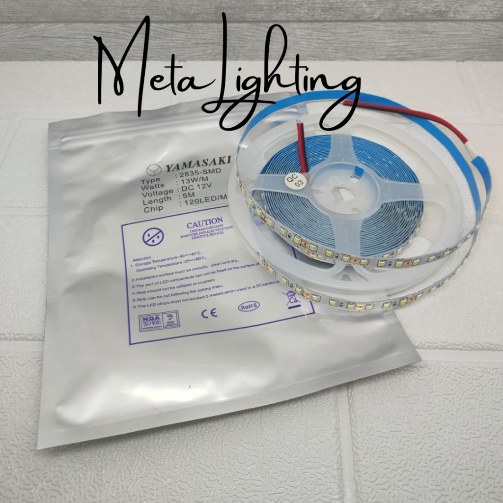 Jual YAMASAKI Led Strip 2835 12V 120L Indoor IP33 - 5 meter NON-GEL PREMIUM | Shopee Indonesia