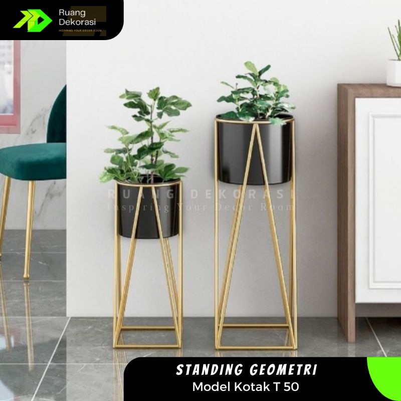 Jual Standing Pot Bunga Besi Model Geometry T 50 Rak Bunga Besi ...