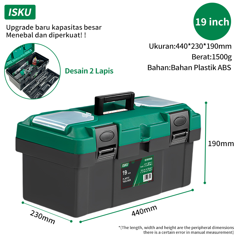 Jual ISKU Tool Box Besar 17/19 Inch Bahan PP Toolbox Kotak Peralatan ...