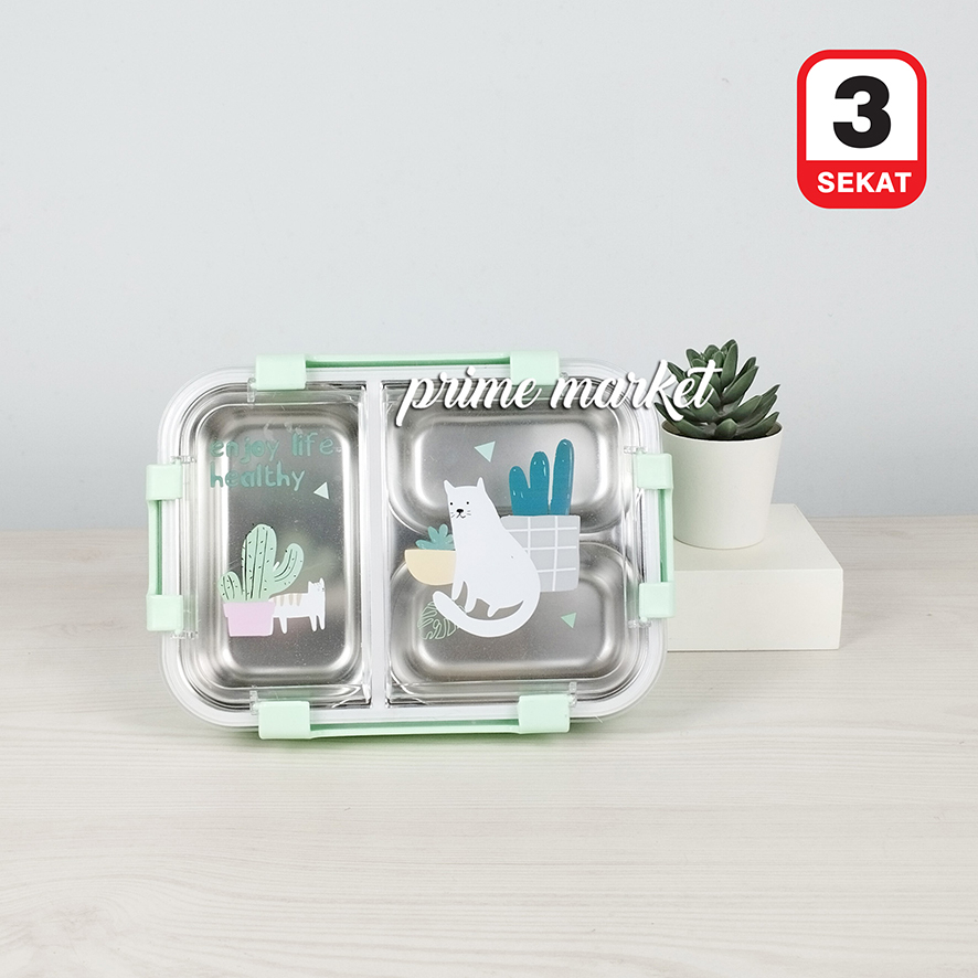 Jual Kotak Makan Stainless Anti Tumpah Kotak Bekal Stainless Sekat 2 Lunch Box Stainless Sekat 3 ...