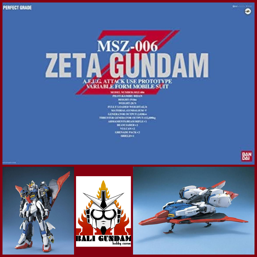 Jual PG 1/60 MSZ-006 ZETA GUNDAM Bali Gundam Hobby Corner Bandai Original | Shopee Indonesia