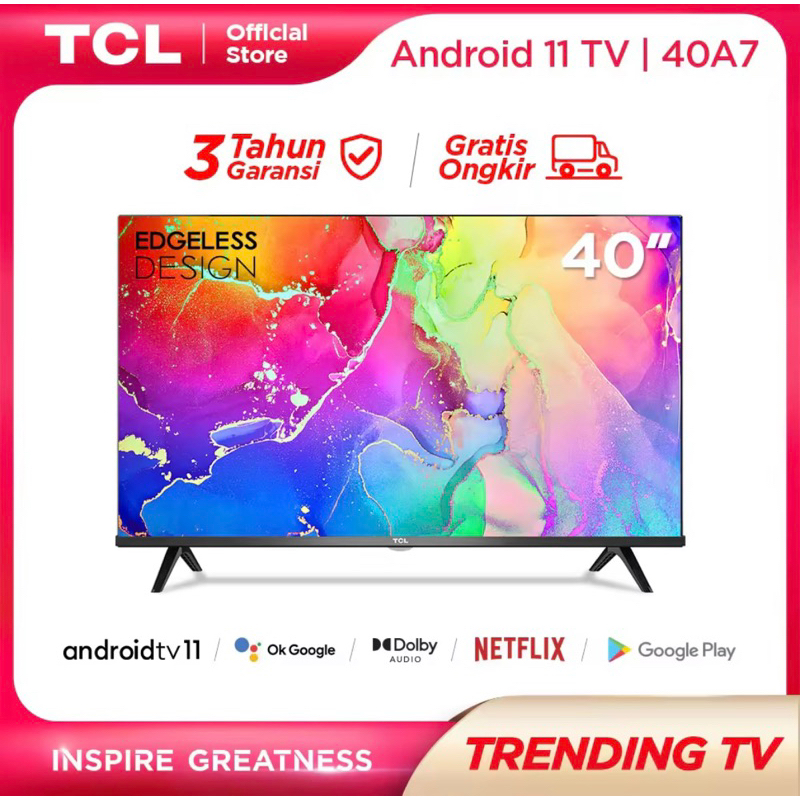 Jual TCL 40 inch Smart TV LED Android 11.0 FHD WIFI/ HDMI/USB Bluetooth ...