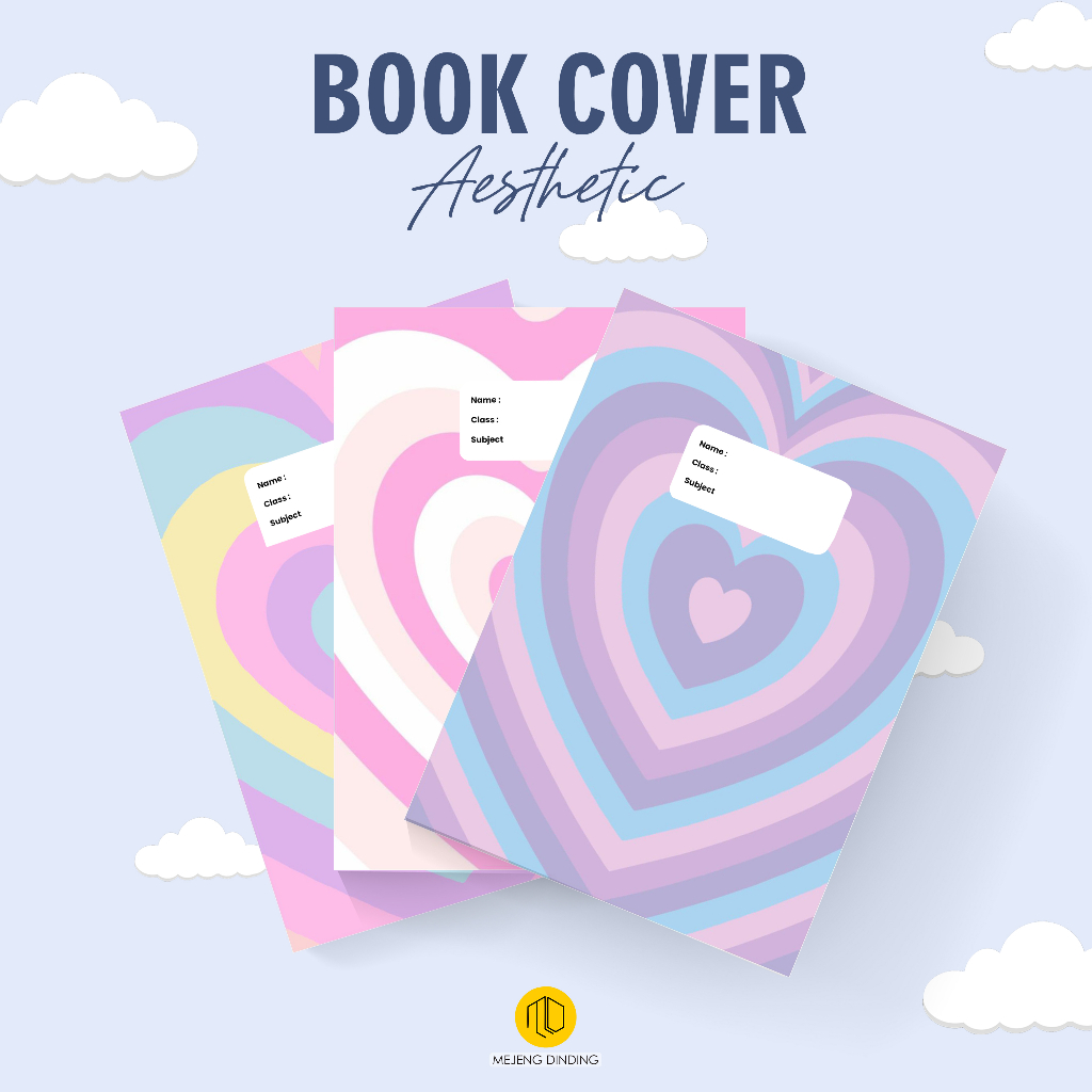 Jual SAMPUL BUKU AESTHETIC ISI 10 PCS / SAMPUL BUKU MOTIF LOVE PASTEL ...