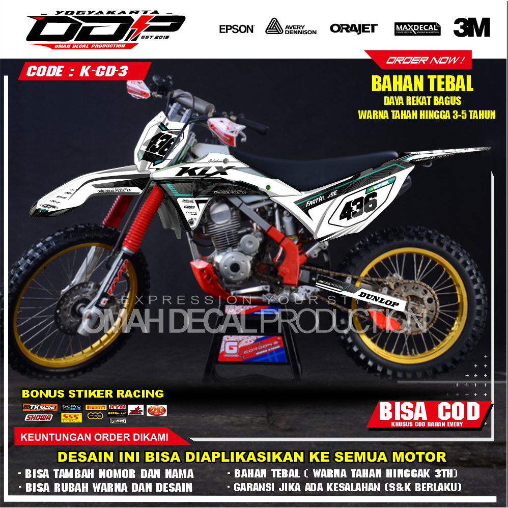 Jual DECAL GORDON FULL BODY AKSESORIS VARIASI STICKER MOTOR KAWASAI KLX ...