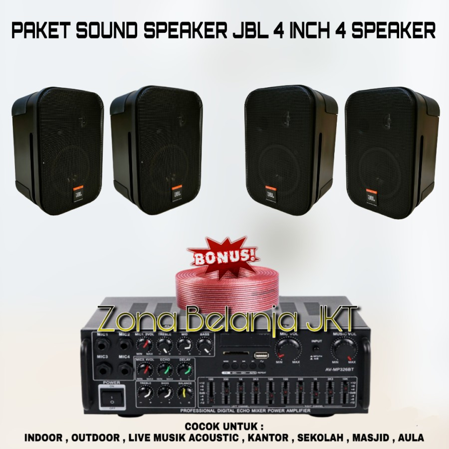 Jual PAKET SOUND SYSTEM CAFE AULA KANTORAN SPEAKER JBL CONTROL 4 INCH 4 ...