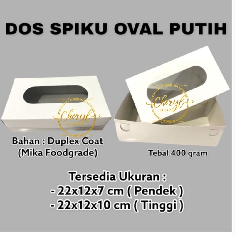 Jual (10 PCS) DOS / DUS KUE SPIKU DUPLEX PUTIH WINDOW UK 22 X 12 X 7 CM ...