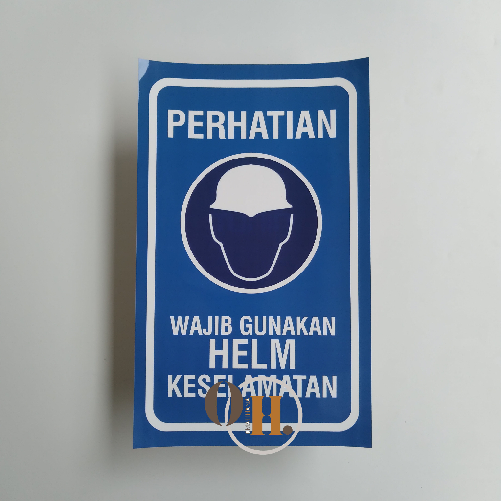 Jual Stiker Wajib Gunakan Helm Keselamatan - Stiker Safety Sign ...