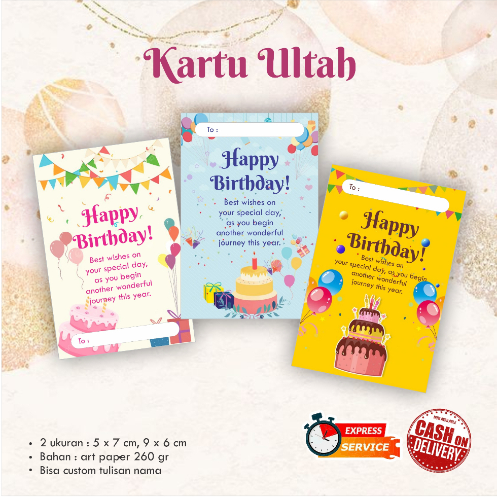 Jual Kartu Ulang Tahun Ultah Birthday Card Bday Shopee Indonesia