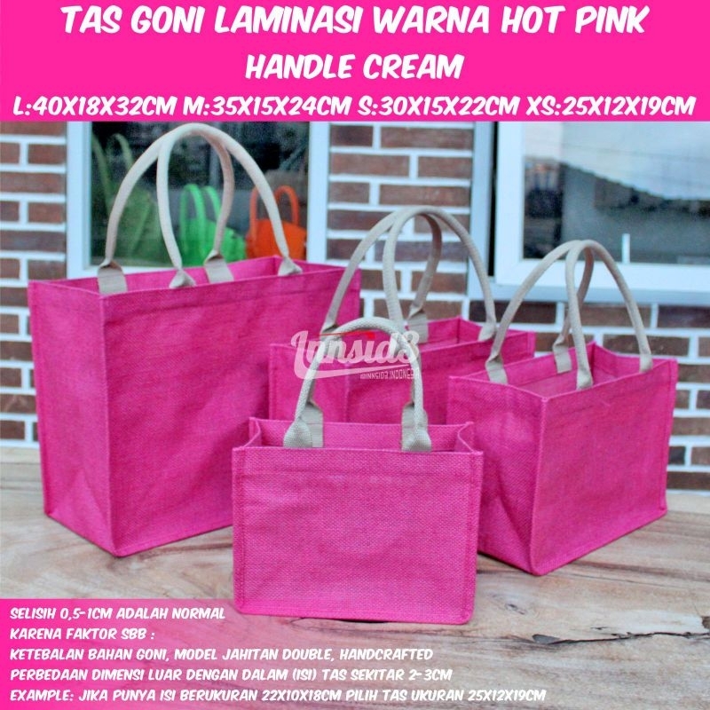 Jual Tas Goni Laminasi Warna MAGENTA Handle Cream | Shopee Indonesia