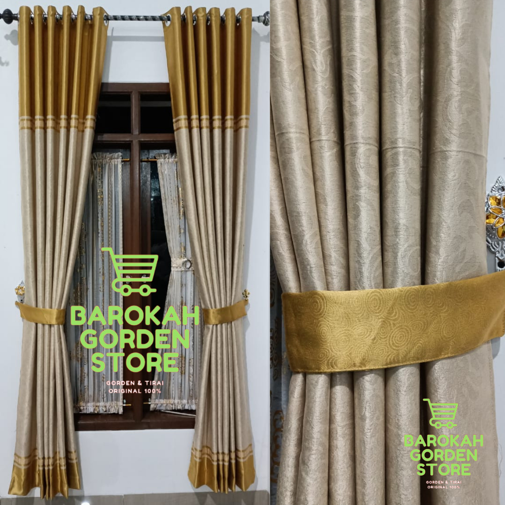 Jual Gorden Tirai jendela gordeng import Bludru atas bawah Motif Bunga ...