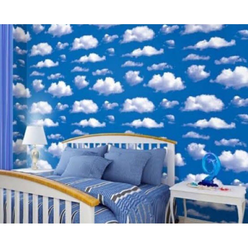 Jual Wallpaper Dinding Motif Awan Premium Quality (45cm x 5m) | Shopee ...