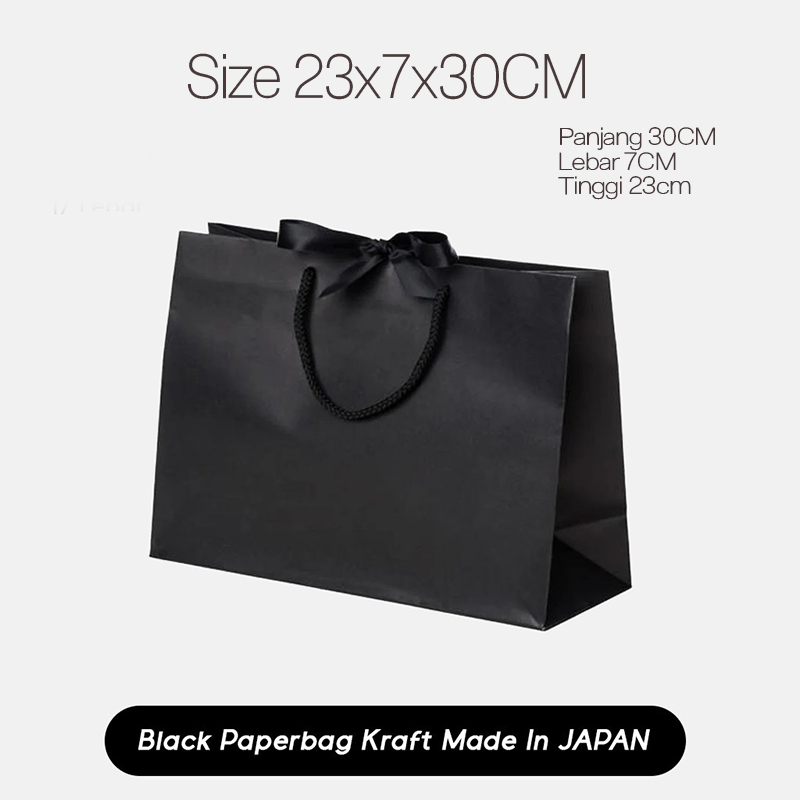 Jual Paper bag hitam besar 27x17x37 cm / Paper bag kado souvenir ...