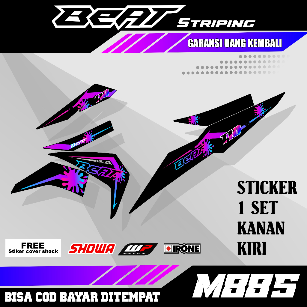 Jual Striping Sticker Stiker Setiker Variasi Beat Esp Street Old 2016 ...