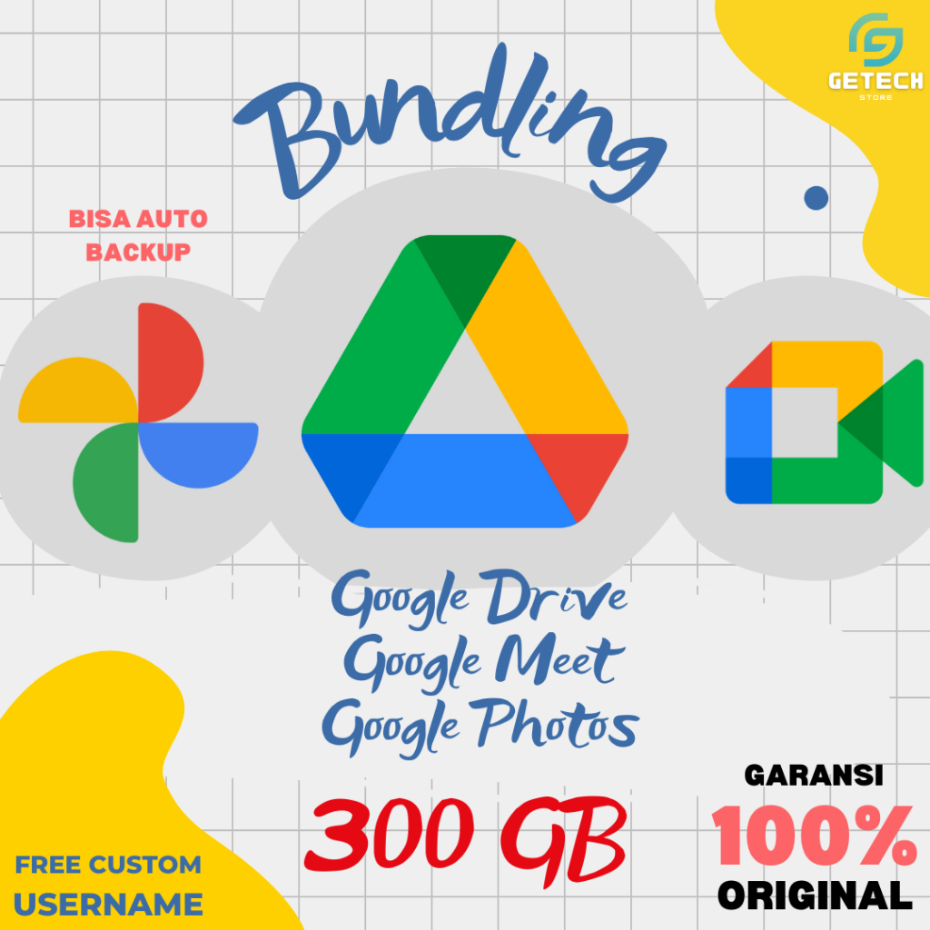 Jual [PAKET LENGKAP] Google Drive Bonus Google Photos + Google Meet 300 ...