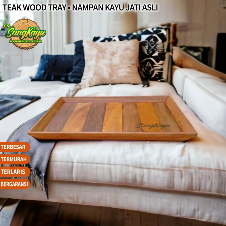 Jual Nampan kayu jati premium kombinasi teak wood tray kayu baki kayu ...
