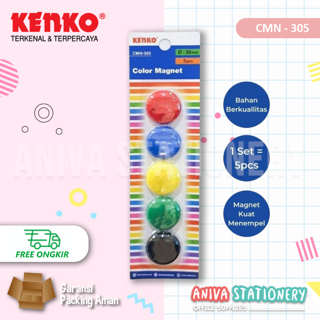 Jual KENKO TEMPELAN COLOR MAGNET PAPAN TULIS WHITEBOARD CMN-305 WARNA ...