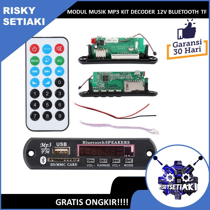 Jual Modul Musik Mp3 Kit Decoder 12v Bluetooth Tf Usb Aux Radio Fm Remot Shopee Indonesia