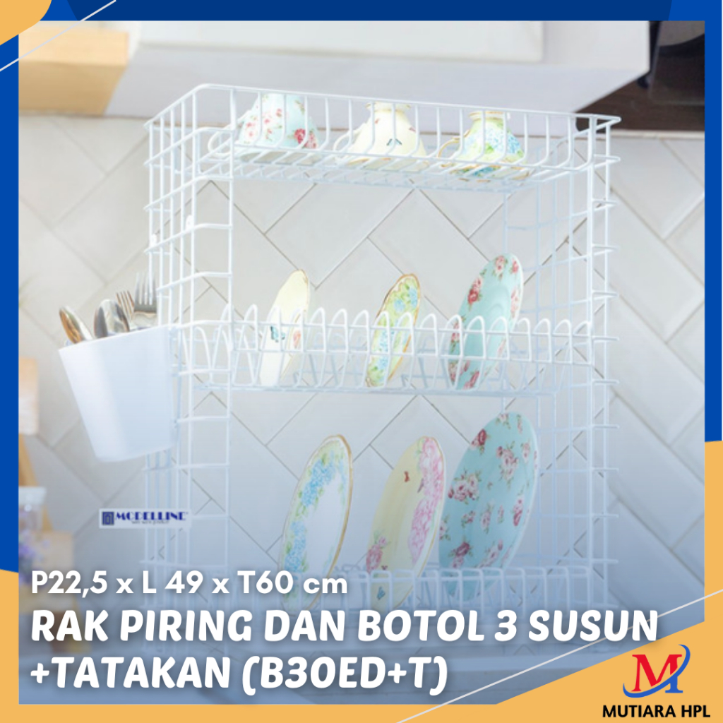 Jual Rak Piring dan Botol Kitchen Set 3 Susun+Tatakan / Rak Bawah Dalam ...